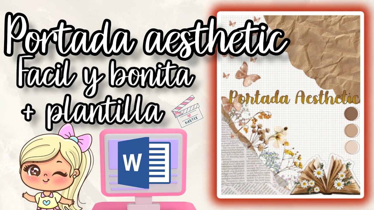 COMO HACER PORTADA AESTHETIC FACIL + PLANTILLA GRATIS parte 2 - YouTube