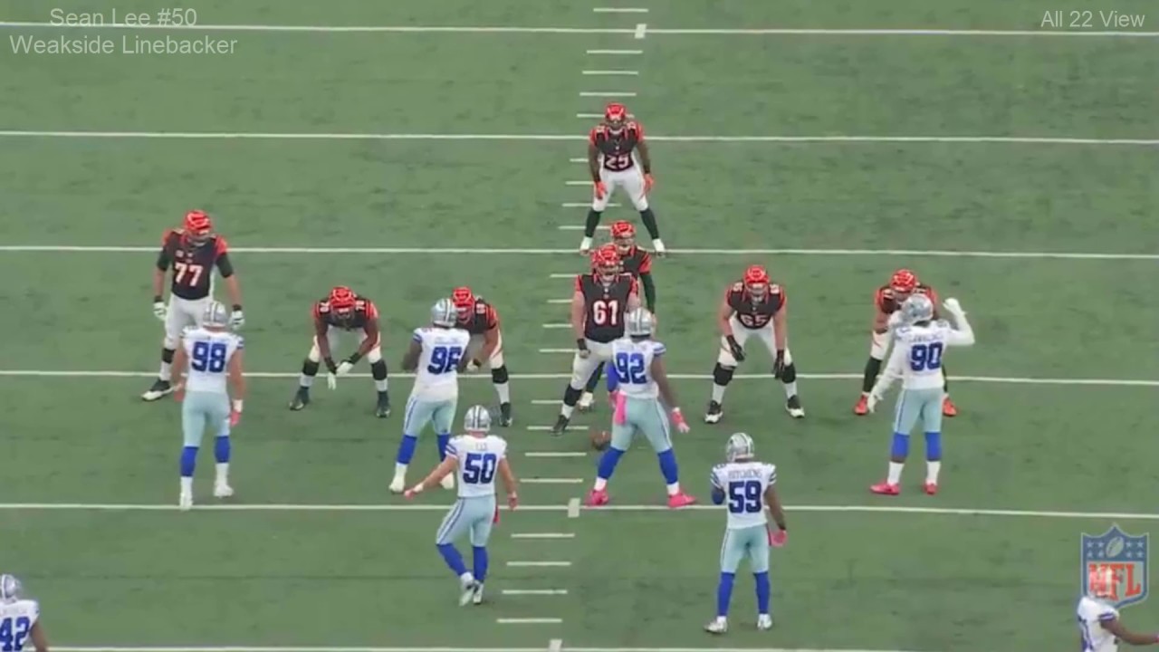 Sean Lee #50 Weakside Linebacker All 22 Study Film Weeks 3-5 2016 HD ...