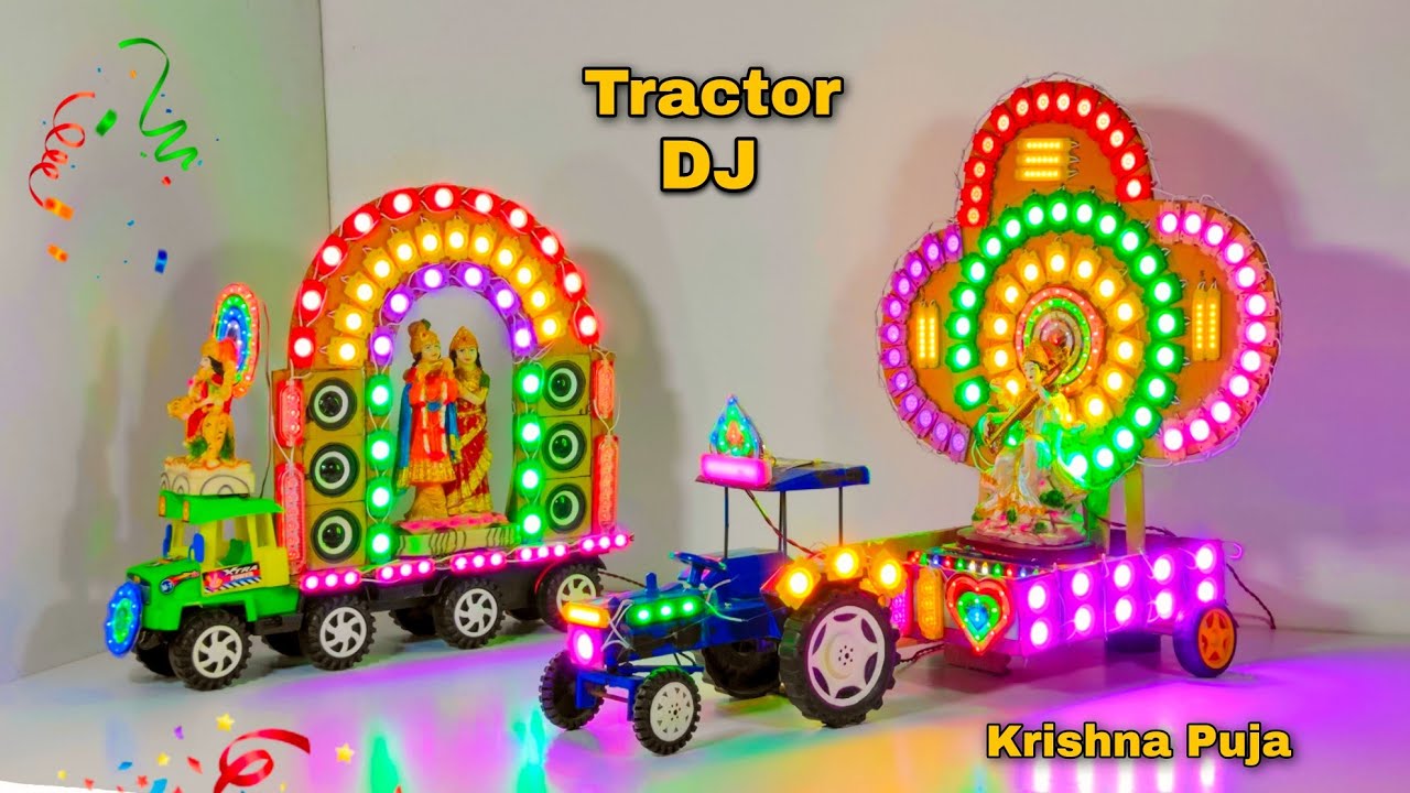 Mini Radha Krishna Murti Loading Big Tractor Dj | Saraswati Durga ...