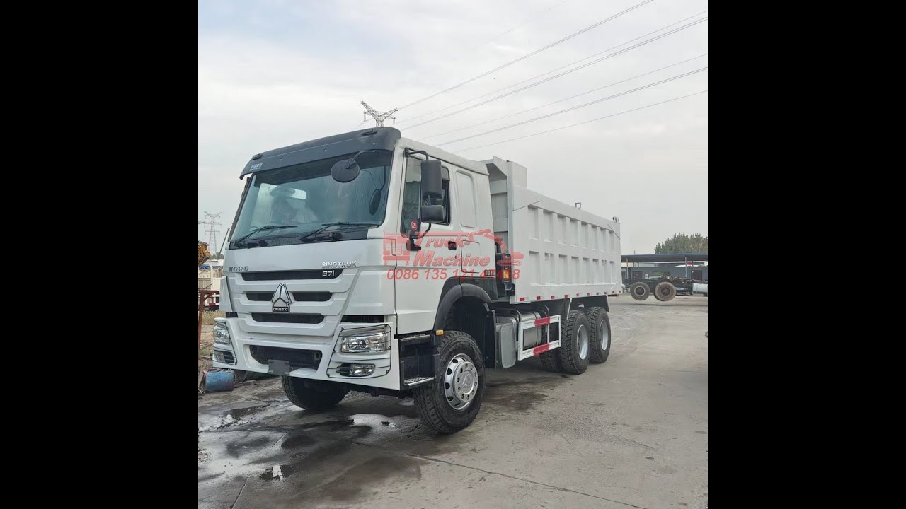 RHD 371 HP 2017 Used Sinotruk HOWO Tipper 6x4 Dump Truck 10 Tires White ...