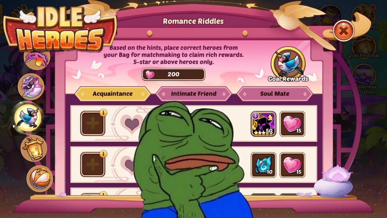 IDLE HEROES - ROMANCE RIDDLES EVENT - ALL THE PAIRS - YouTube