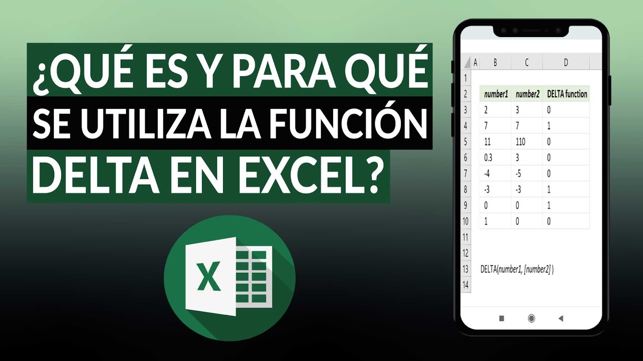 ¿Qué es y para qué se utiliza la función DELTA en EXCEL? - YouTube
