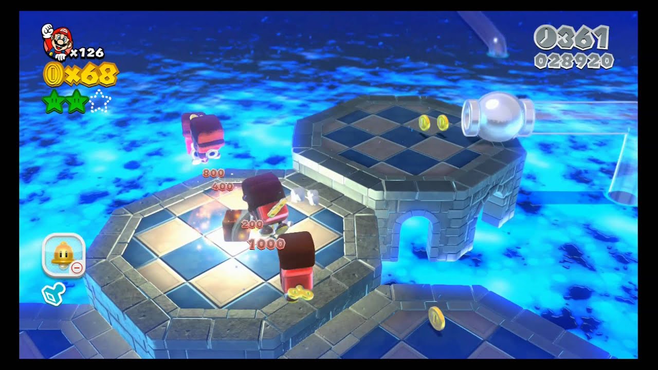 Super Mario 3D World - World Castle-1 Fort Fire Bros. 100% Playthrough ...