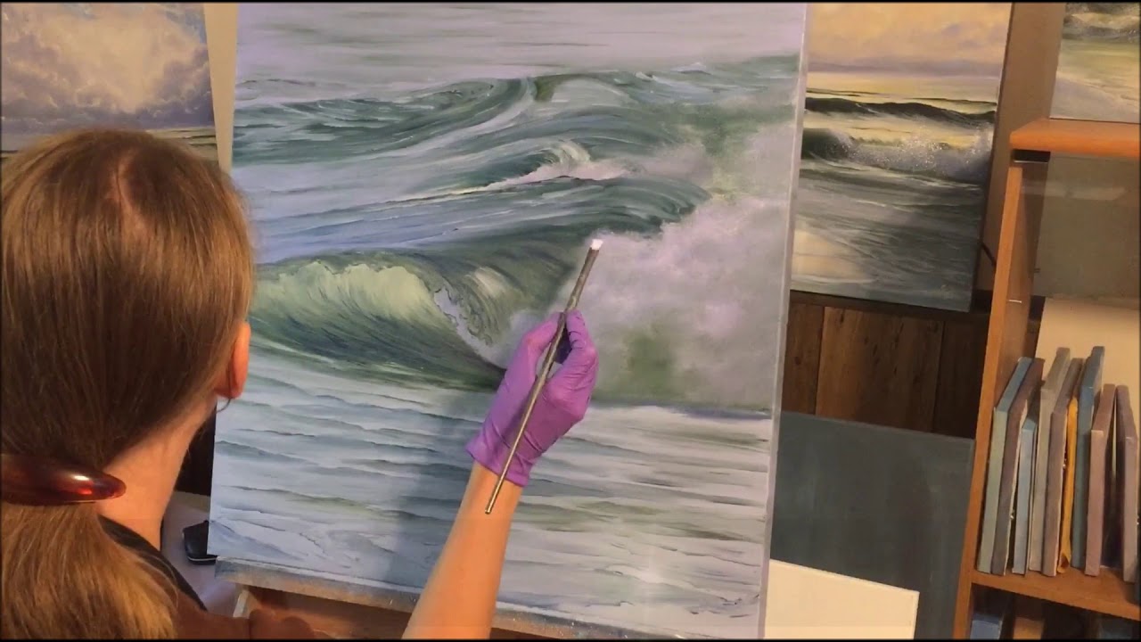 How to Paint a Realistic Wave in Oils or Acrylics Tutorial - YouTube