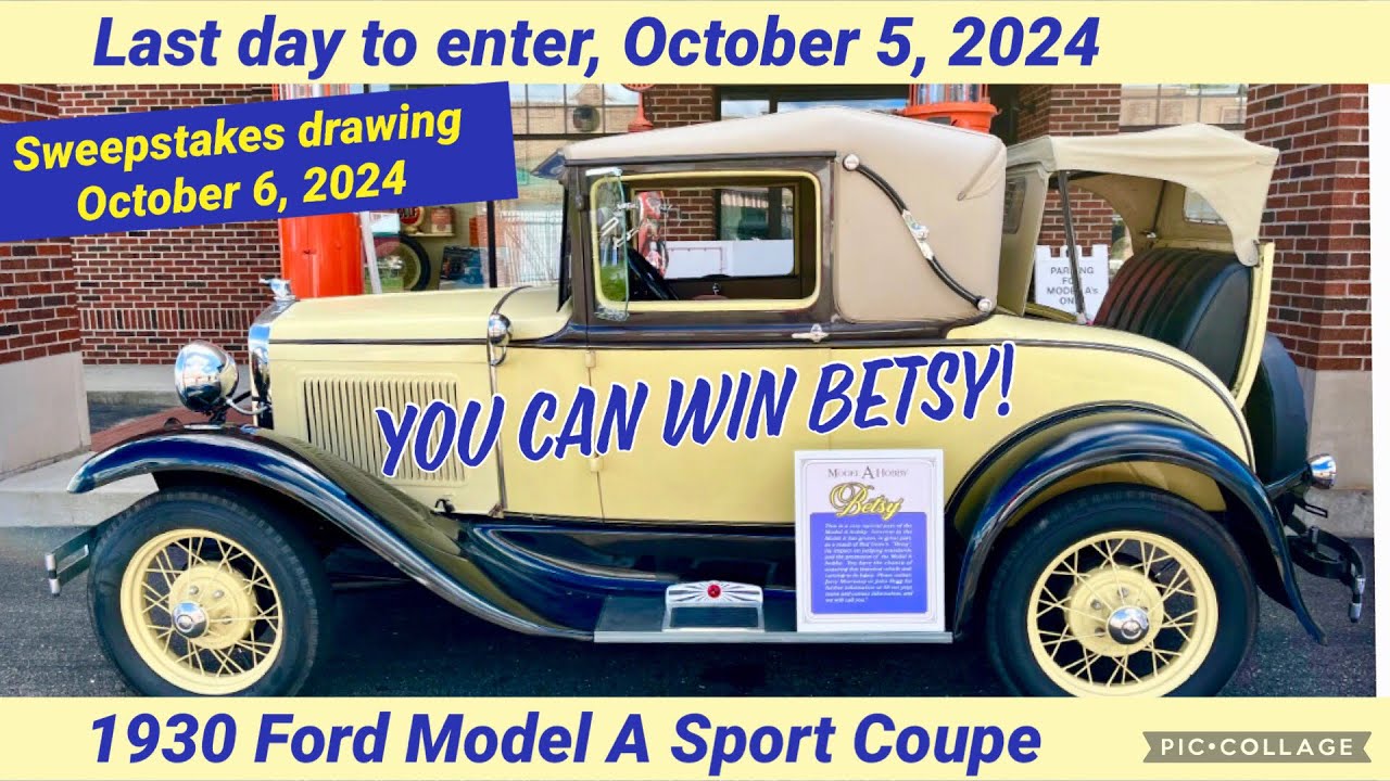 Win this 1930 Ford Model A Sports Coupe, enter sweepstakes, MAFFI ...