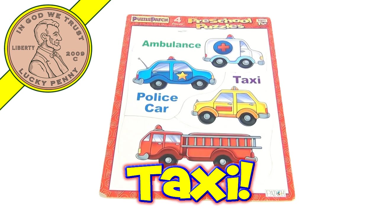 Vehicles Frame Tray Puzzle Patch Puzzle, 2000 - Ambulance, Police Car ...
