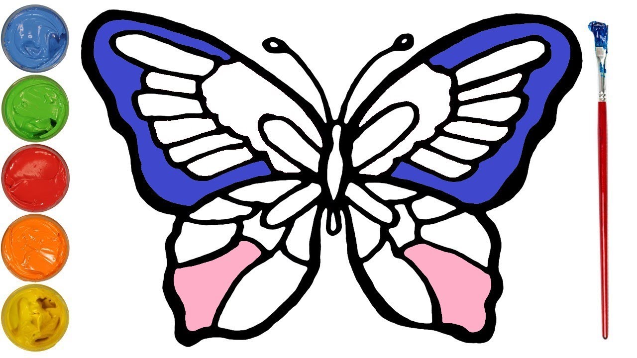 BUTTERFLY Drawing, Painting & Coloring for Kids & Toddlers | COLOR and ...