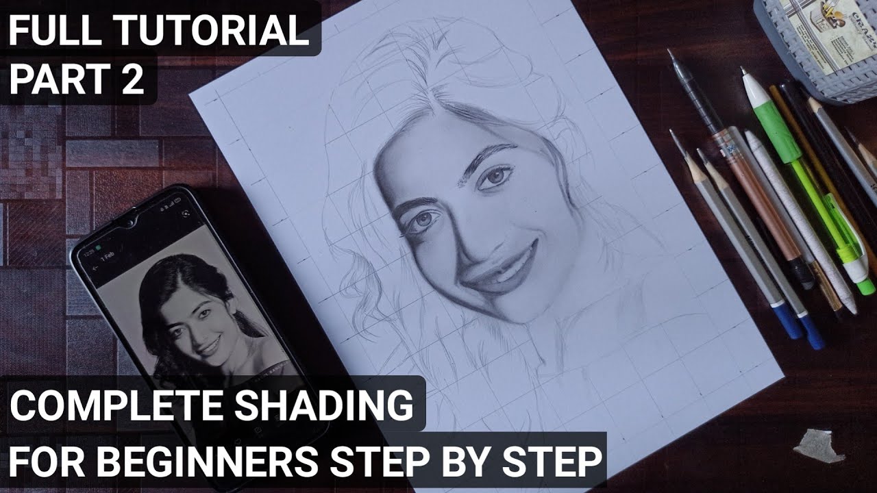 Complete Shading Process Of a Face In Real Time for Beginners!#drawing# ...