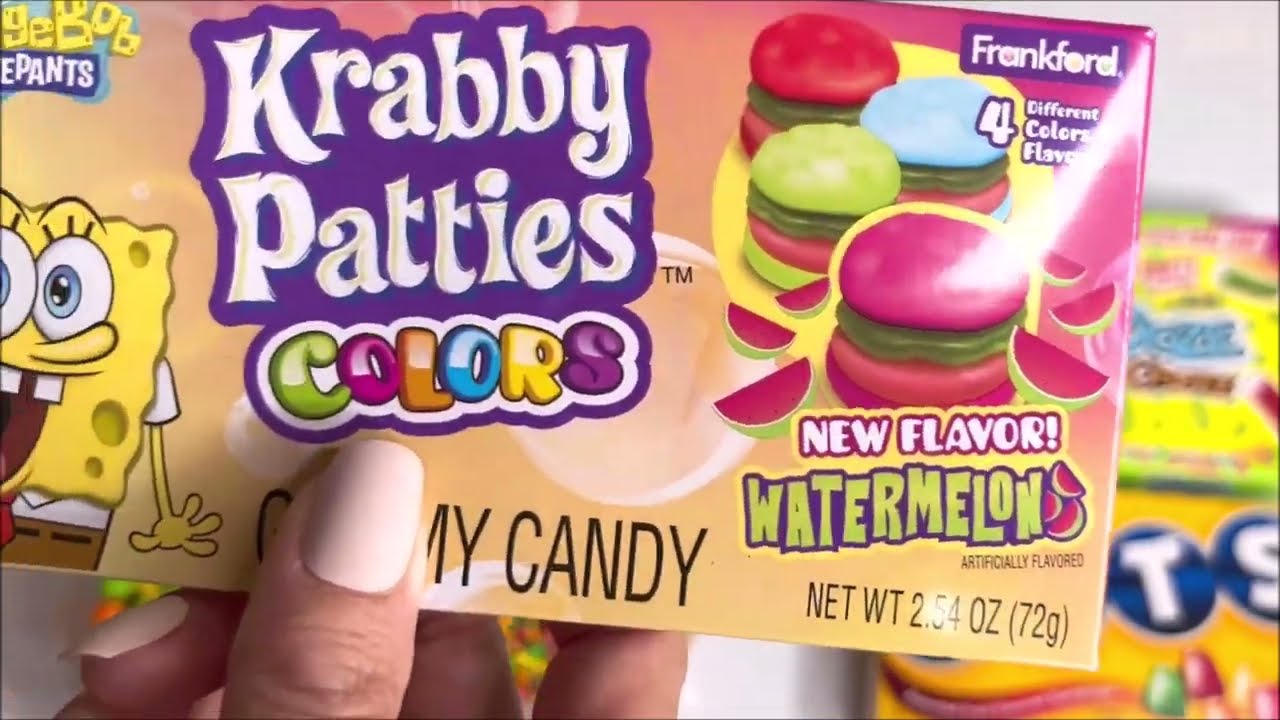 Unboxing SpongeBob Krabby Patties Colors Gummy candy (New Flavors 🍉 ...