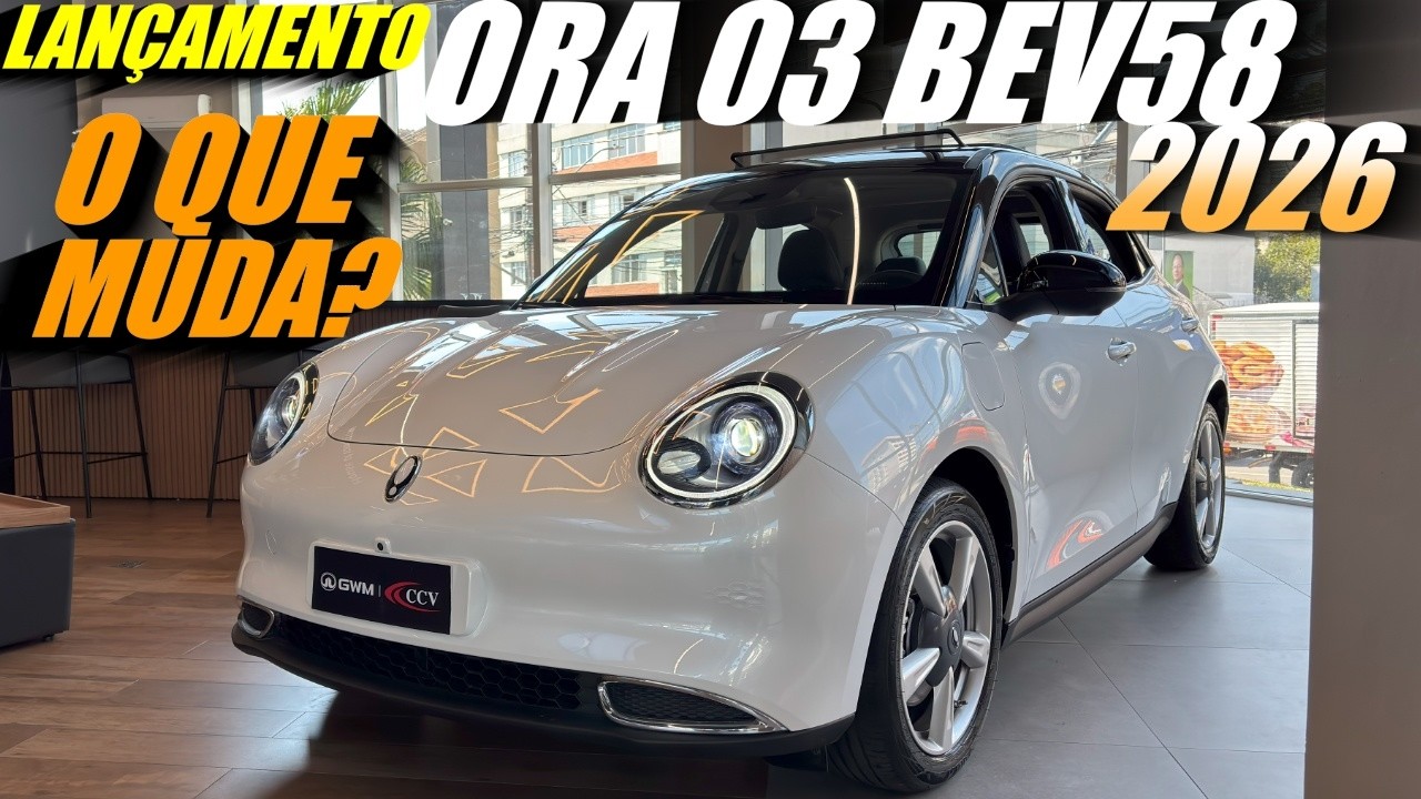 LANÇAMENTO GWM ORA 03 BEV58 2026 - O que muda? Maior autonomia e chegou ...