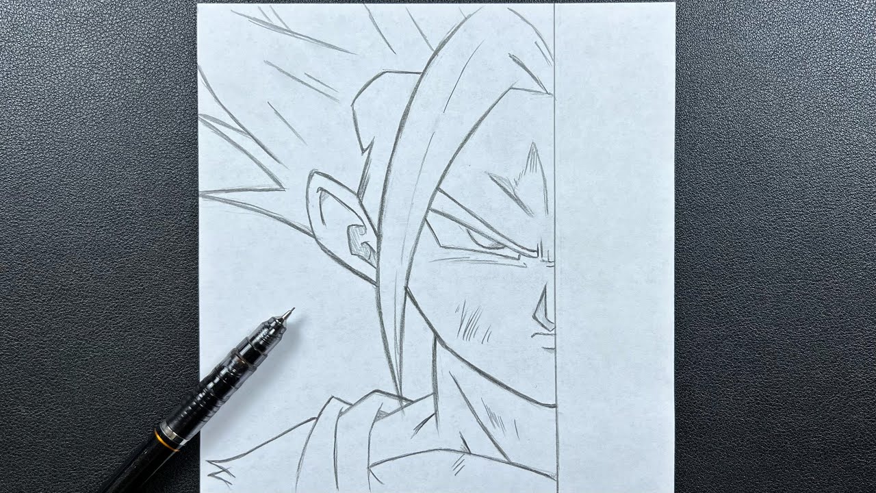 Anime sketch | how to draw gohan ssj2 - step-by-step - YouTube