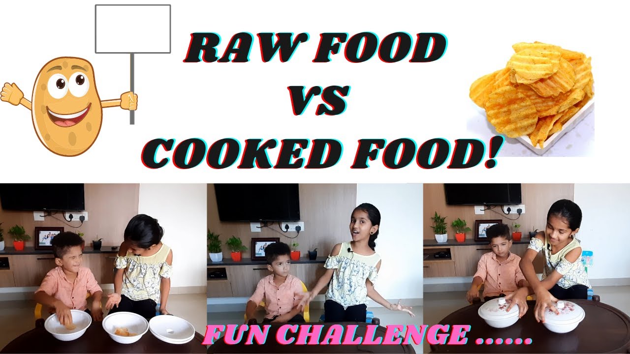 Food challenge, Raw food and cooked food, fun challenge, Make your kids ...