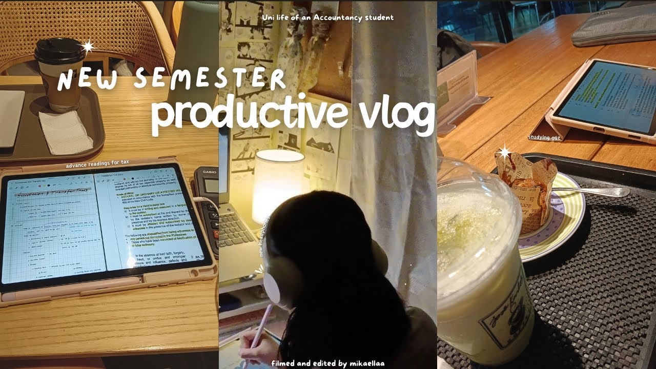 study vlog 📖 | new semester, building new study habits, unboxing new 🎧 ...