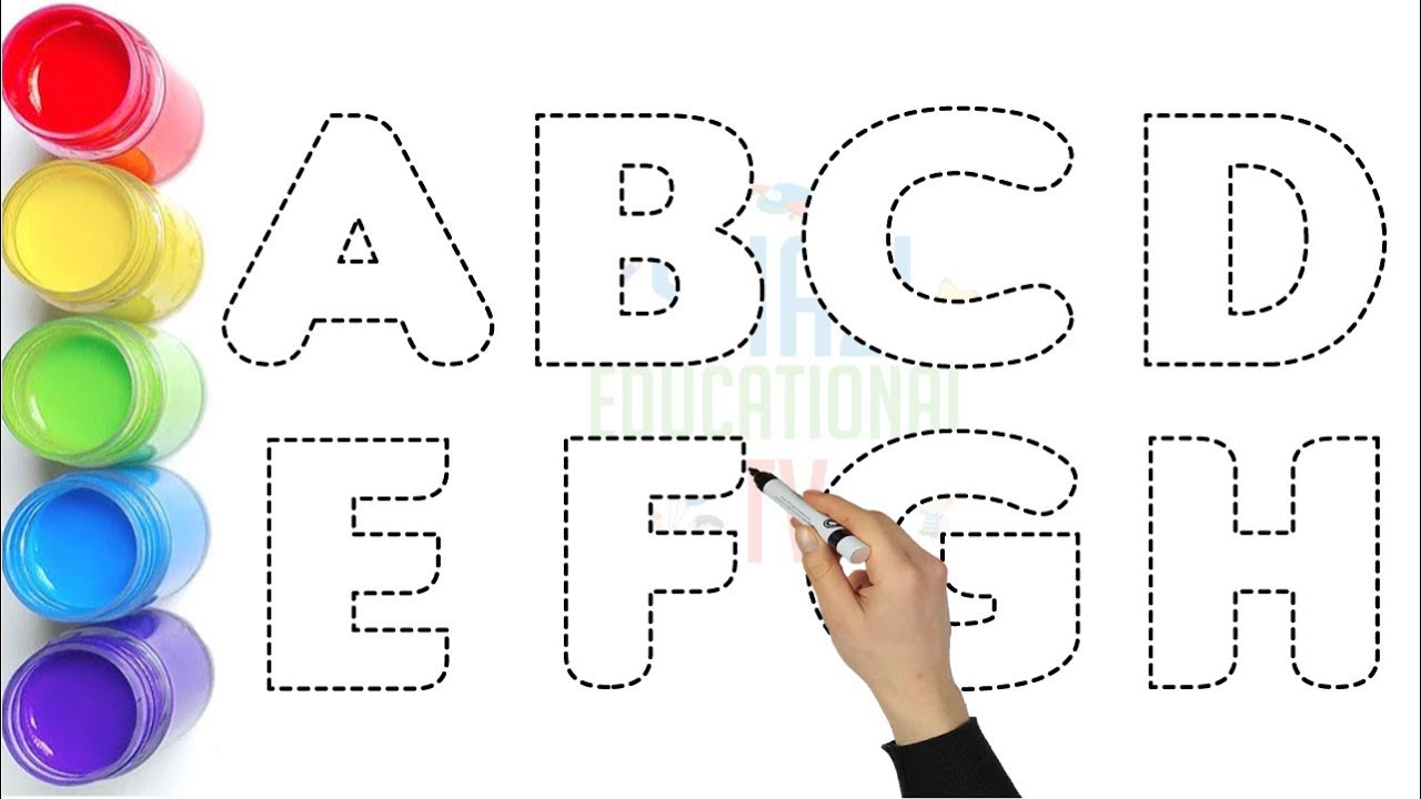 Let's Learn to Draw and Paint ABCDEFGH for Kids // Easy Step by Step ...