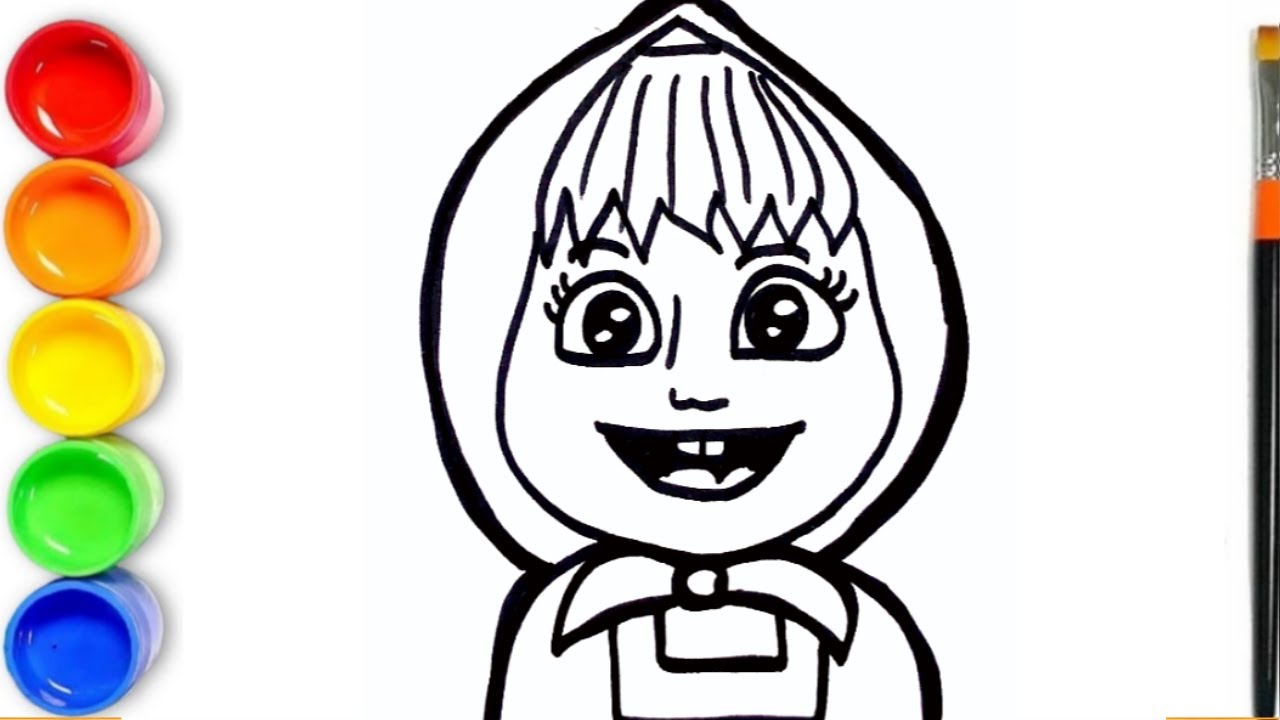 How to draw and Color Masha From Masha and the Bear - YouTube