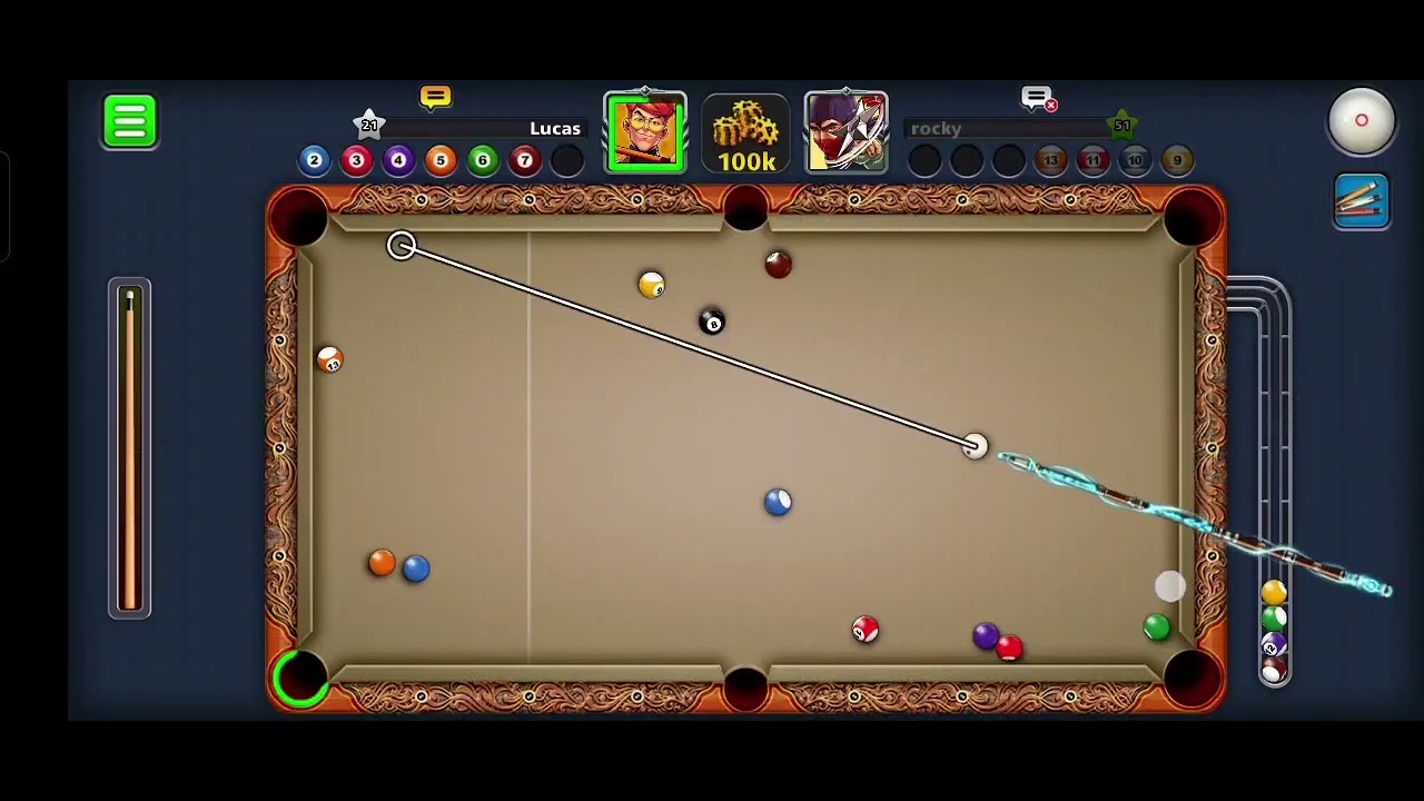 jugando 100k en 8 ball pool con gente desconocida - YouTube