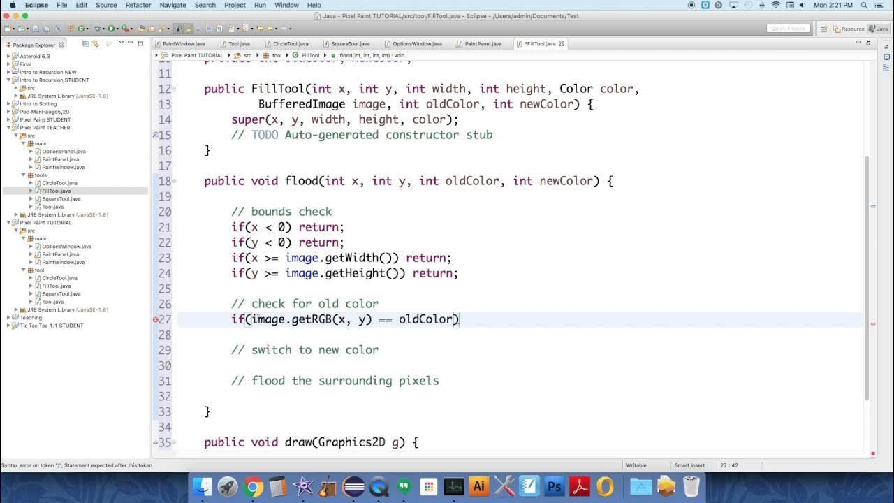 Java Pixel Paint 17 Flood Fill Algorithm - YouTube
