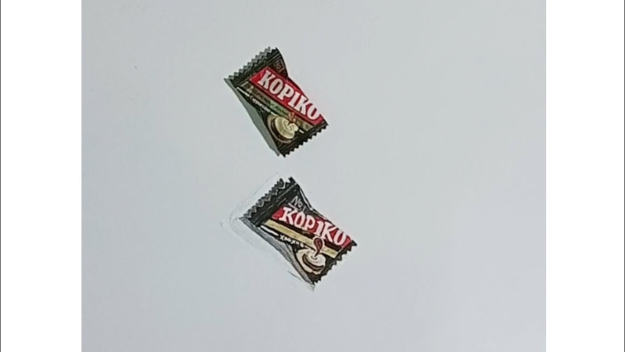 How to make realistic toffee packet water colour||Easy realistic toffee ...