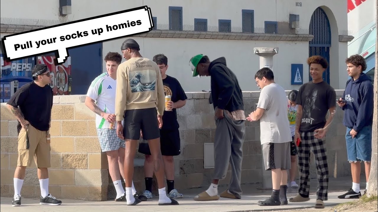 CHOLO SOCK CHECKING PEOPLE IN THE HOOD PRANK - YouTube