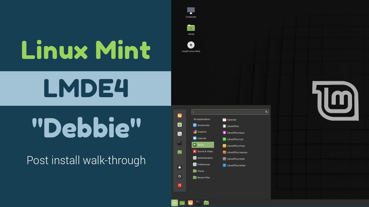 Linux Mint Debian Edition 4 "Debbie" - Post install walk-through - YouTube