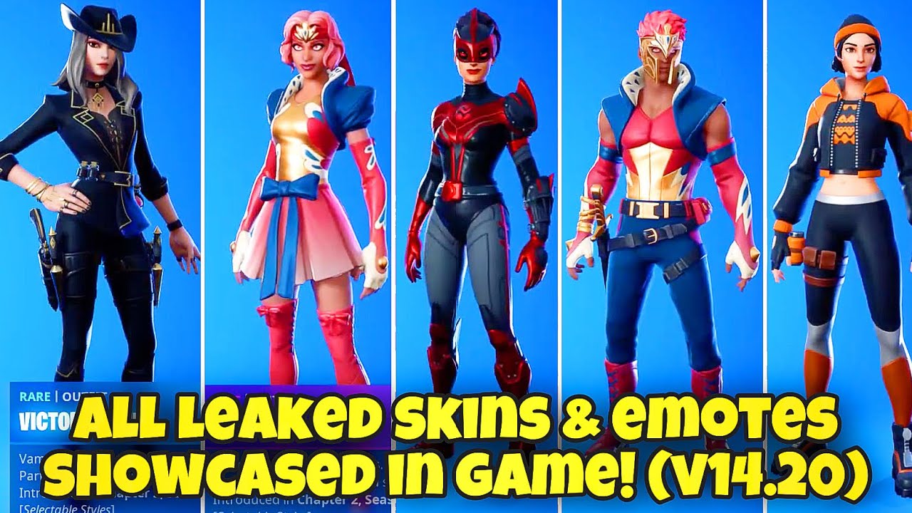 *NEW* Fortnite ALL LEAKED SKINS & EMOTES SHOWCASED IN GAME! SAGAN ...