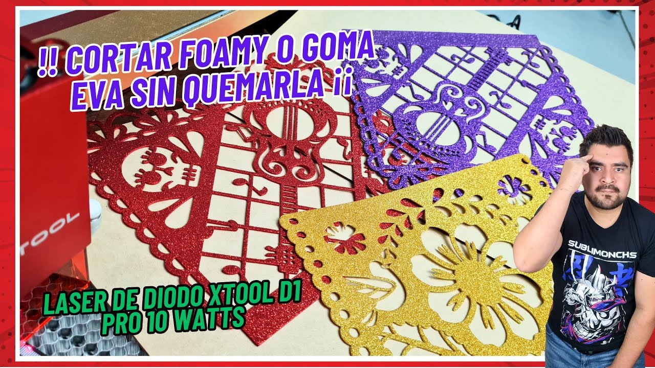 Como Cortar Foami o Goma Eva con LÁSER de Diodo - 🔥 Xtool D1 Pro 10 Watts - YouTube