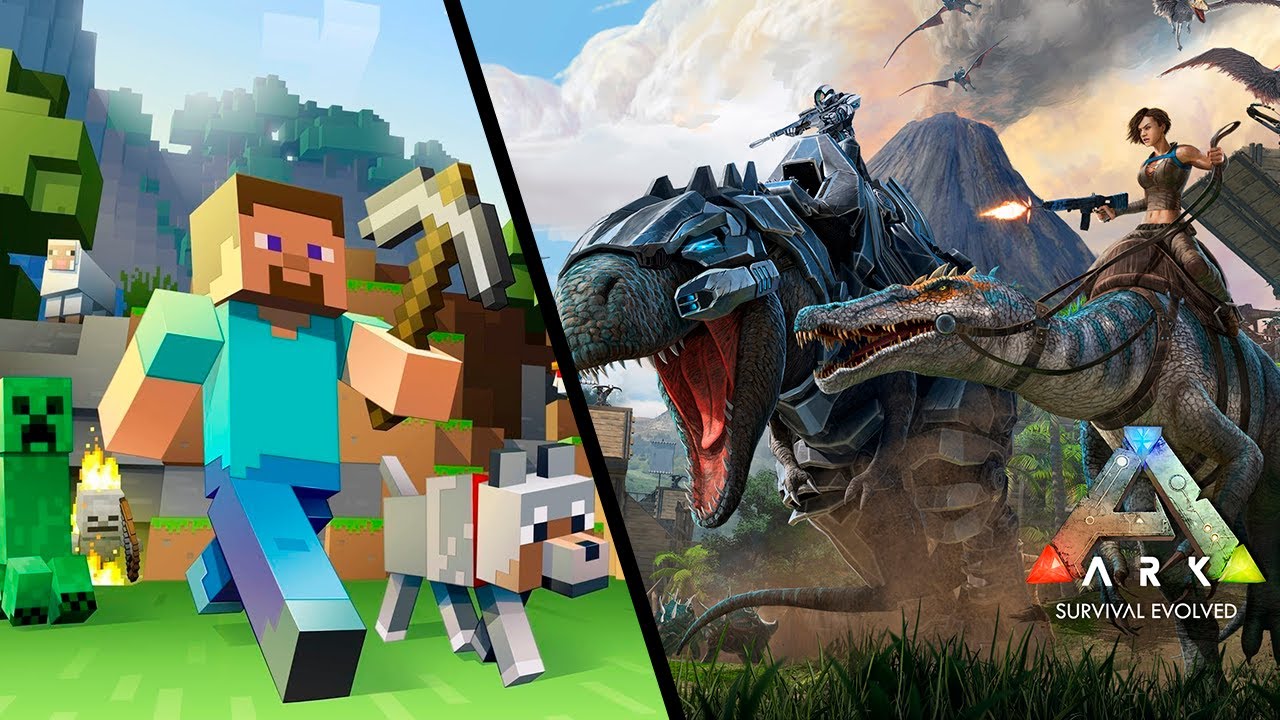 ARK E MINECRAFT LIVE 🔴 | SERVIDORES - MEMBROS - CONSTRUÇÕES - YouTube