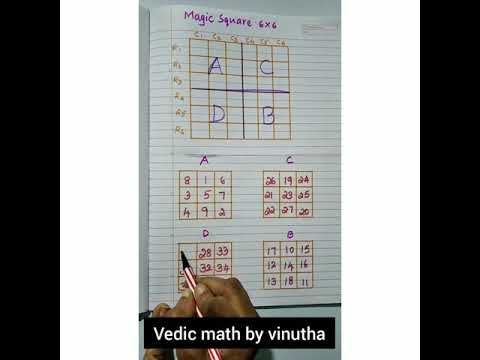 Magic square 6x6/ how to fill magic square order 6x6 - YouTube