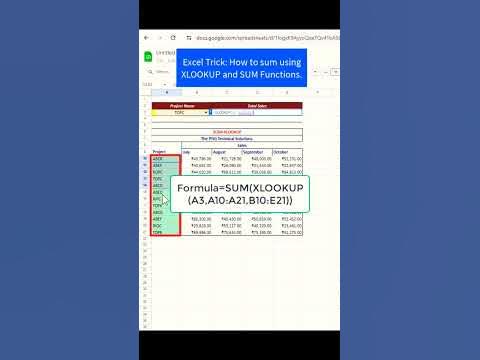 Excel Trick: How to sum using XLOOKUP and SUM Functions. - YouTube