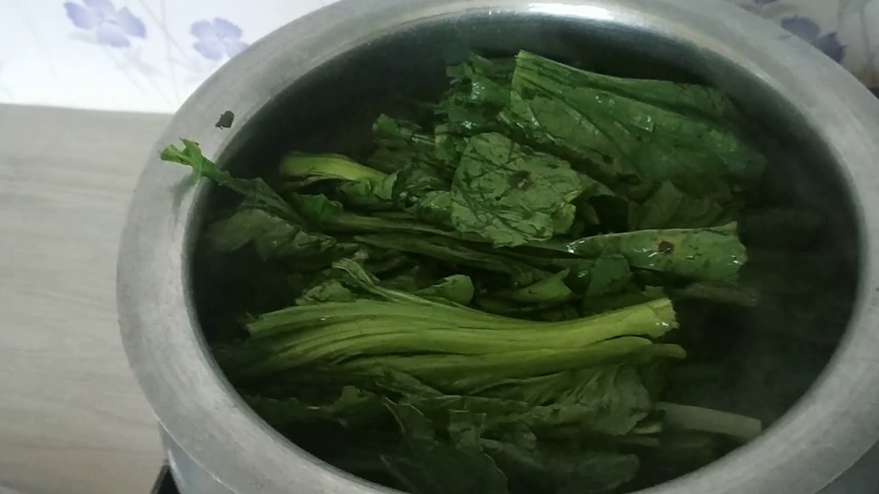 Boil vegetable lai patta( mustard leaf) or lai xak. - YouTube