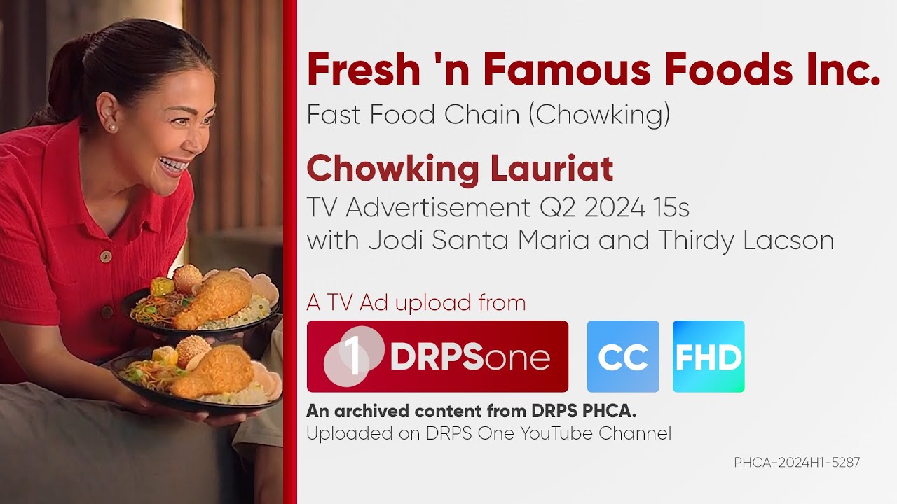 Chowking Lauriat TV Ad Q2 2024 15s with Jodi Santa Maria and Thirdy ...