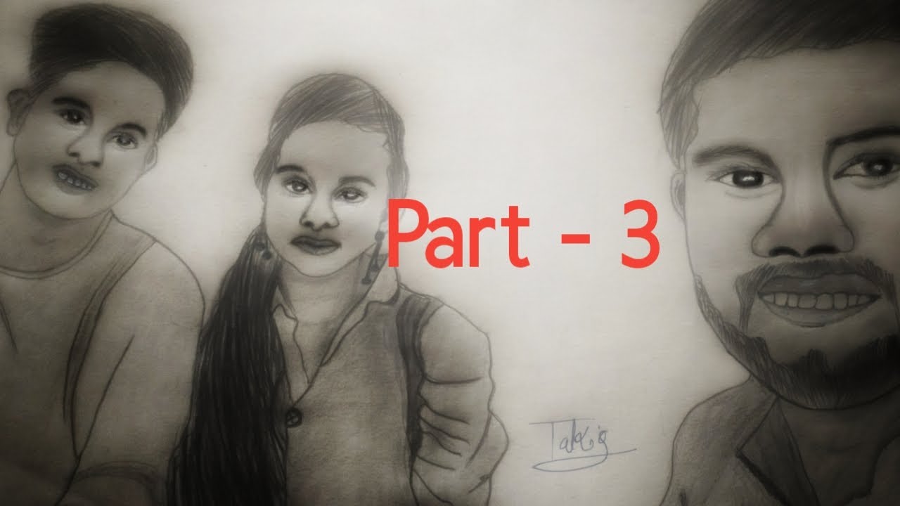 How to draw group photo | step by step | part 3 - YouTube