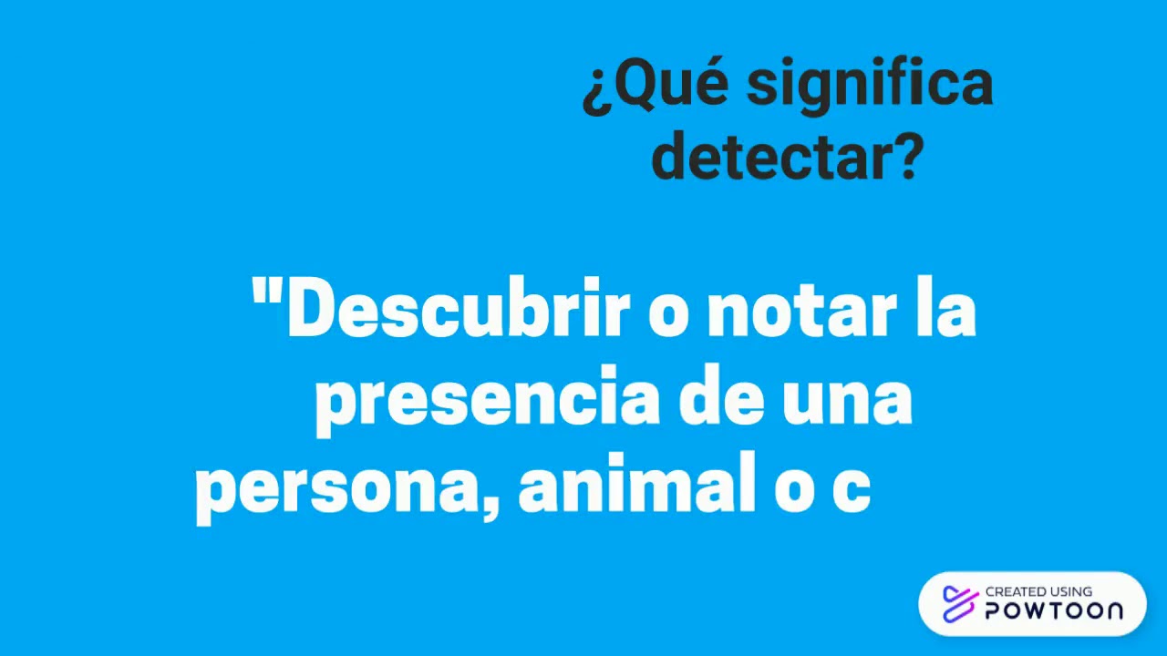 ¿Qué significa detectar? - YouTube