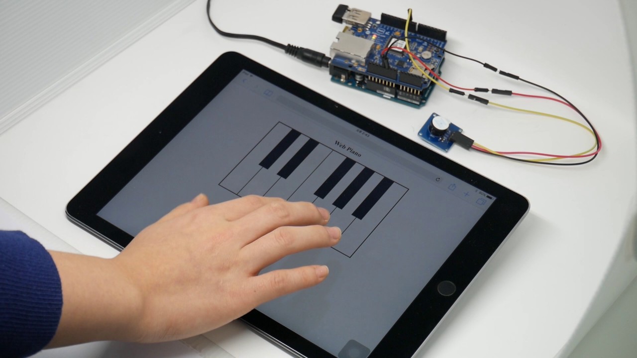 Web Piano (Web-based Buzzer Control with PHPoC Shield) - YouTube