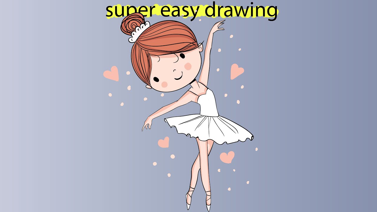 How to draw easy dancing girl | ballerina drawing - YouTube