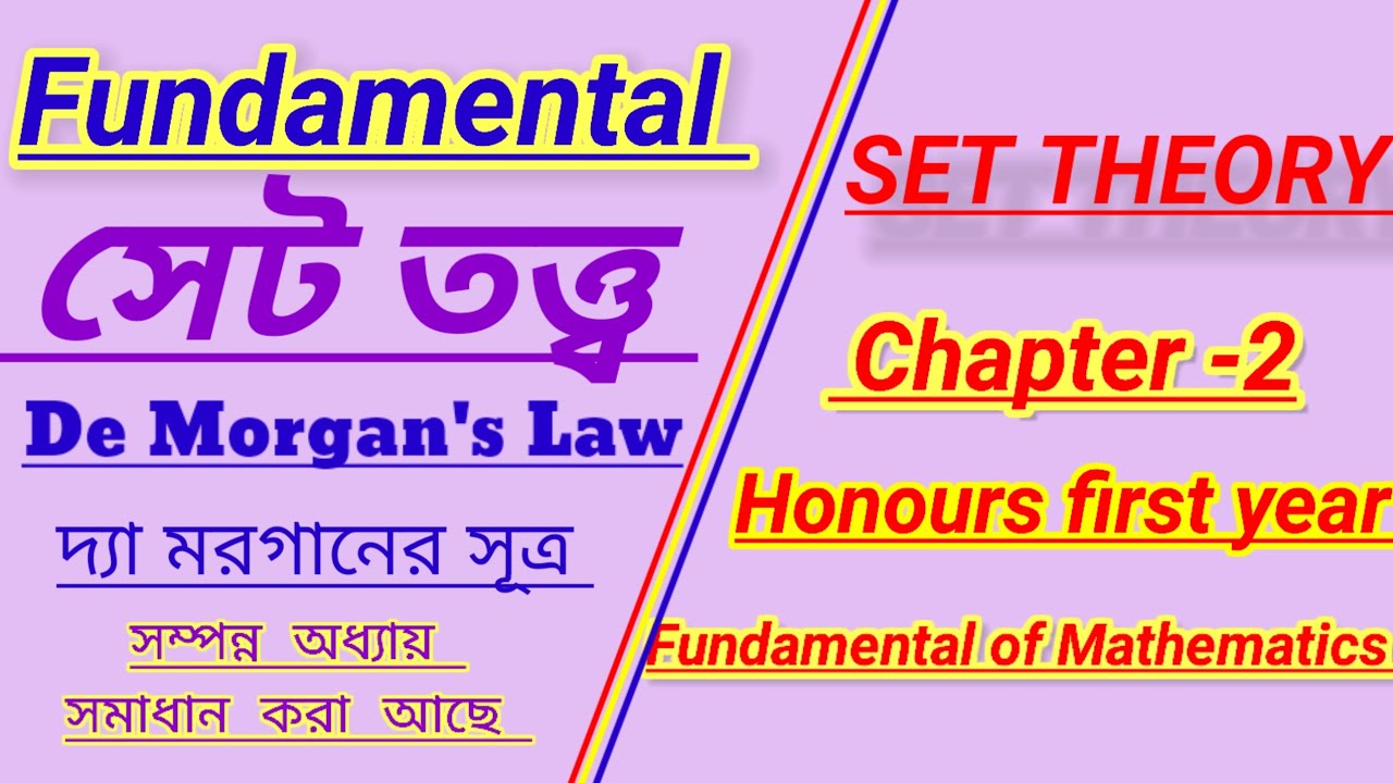 De Morgan's Law's Honours first year. Set theory. Fundamental of ...