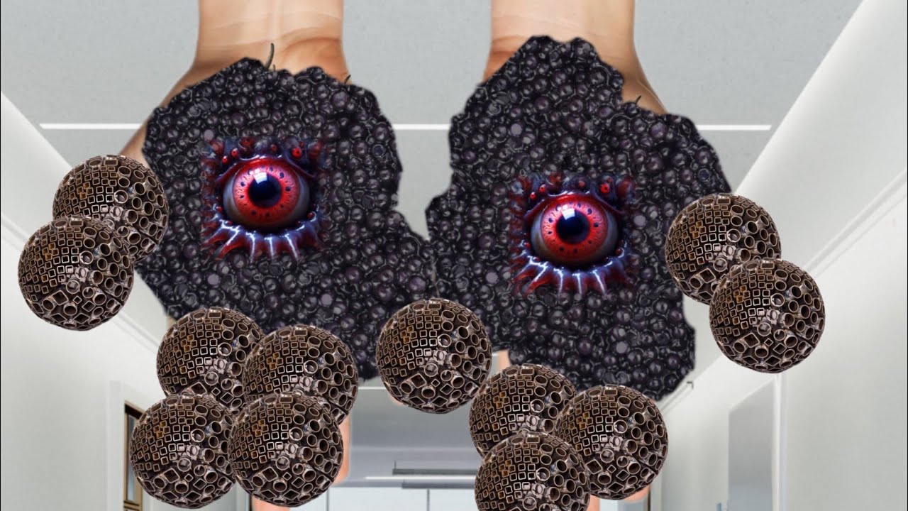 ASMR removal eyes trypophobia & scorpion infected monstar in girl hand ...