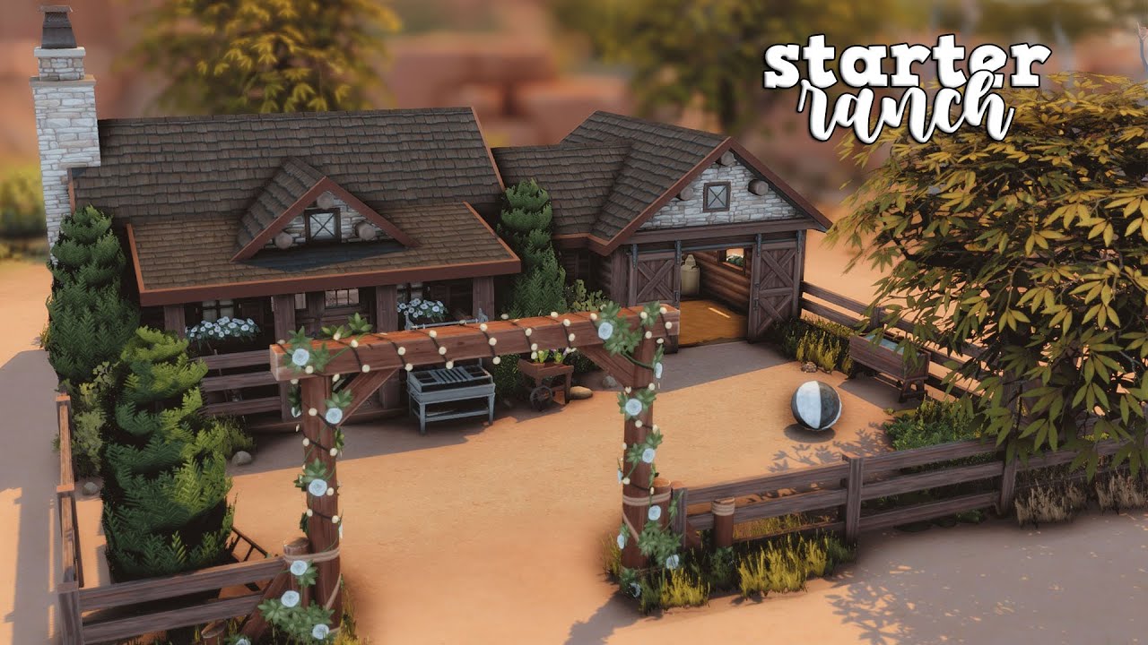 starter horse ranch 🐴 | the sims 4 speed build | base game + horse ...