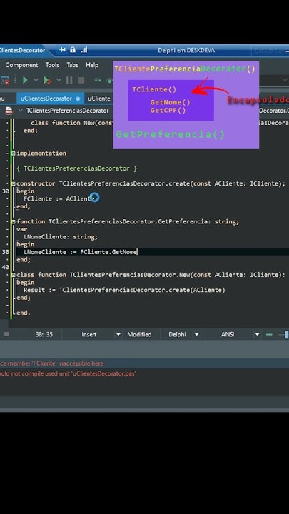 Encapsulamento 🤔😍 Dicasdelphi Delphiiniciantes Developer Youtube