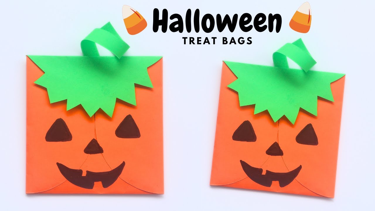 Paper Pumpkin Treat Bags | Halloween Craft - YouTube