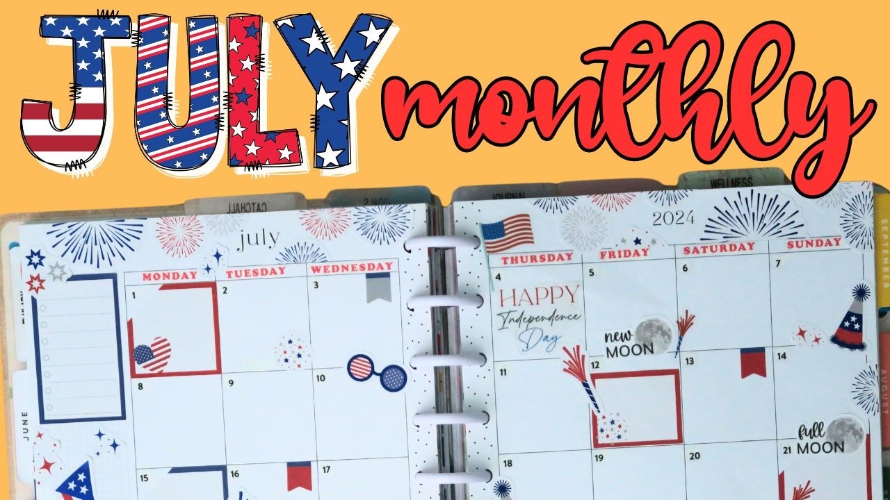 July Monthly Layout Plan With Me - Classic Happy Planner - Mega Sticker ...