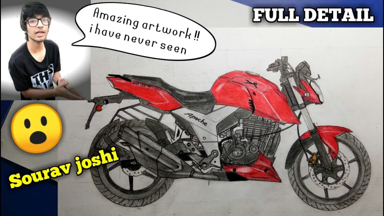 tvs apache rtr 160 4v drawing | Apache rtr 160 | Eid special - YouTube