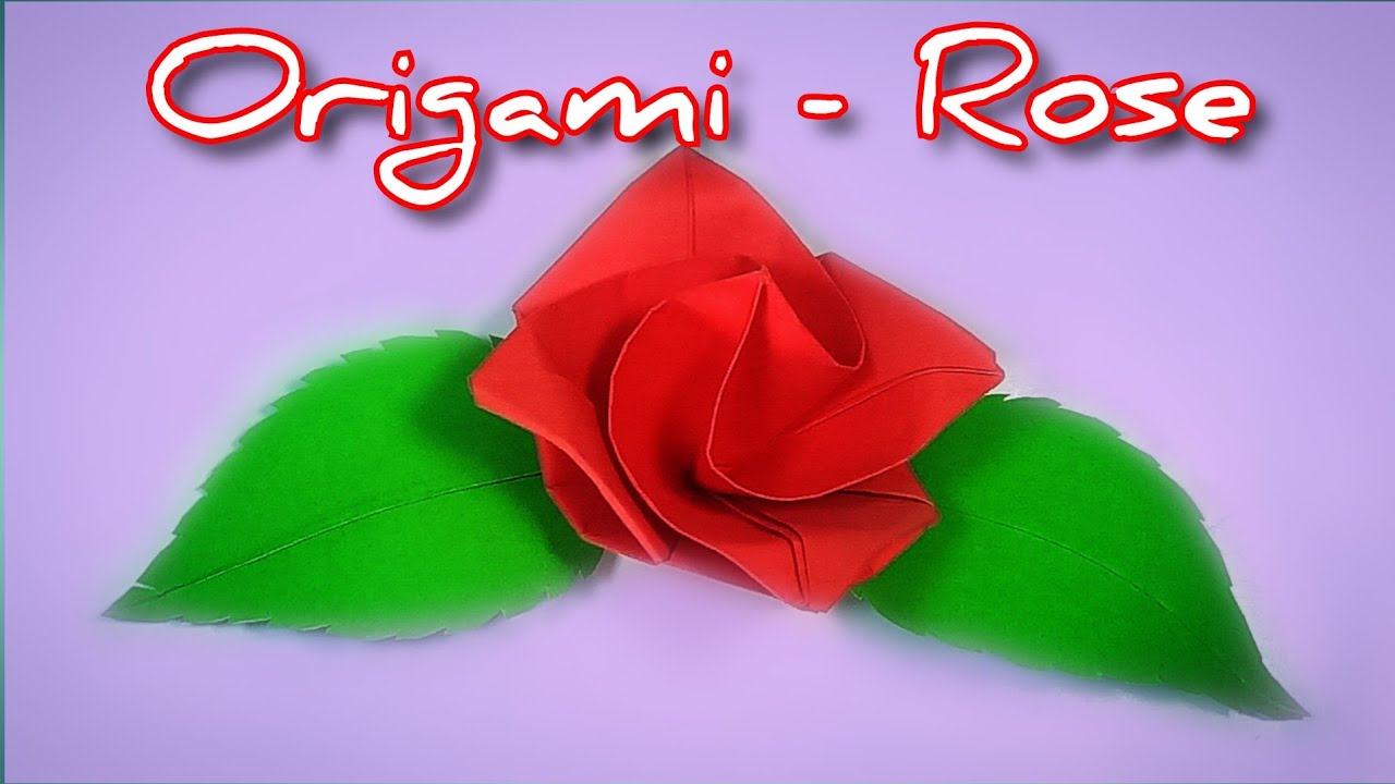 ORIGAMI ROSE - Membuat Bunga Mawar dari kertas Origami - YouTube