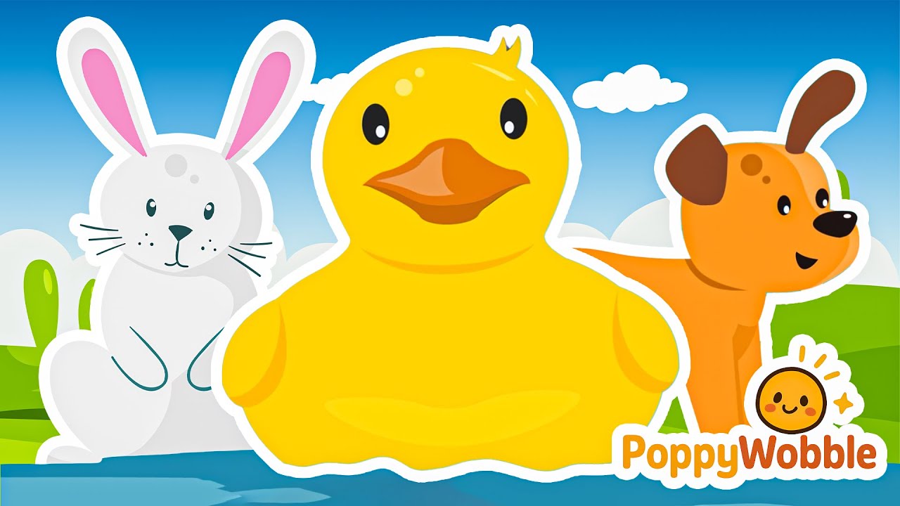 Duck, Rabbit, Puppy in the Pond goes - Nursery Rhymes | Kids Song - YouTube