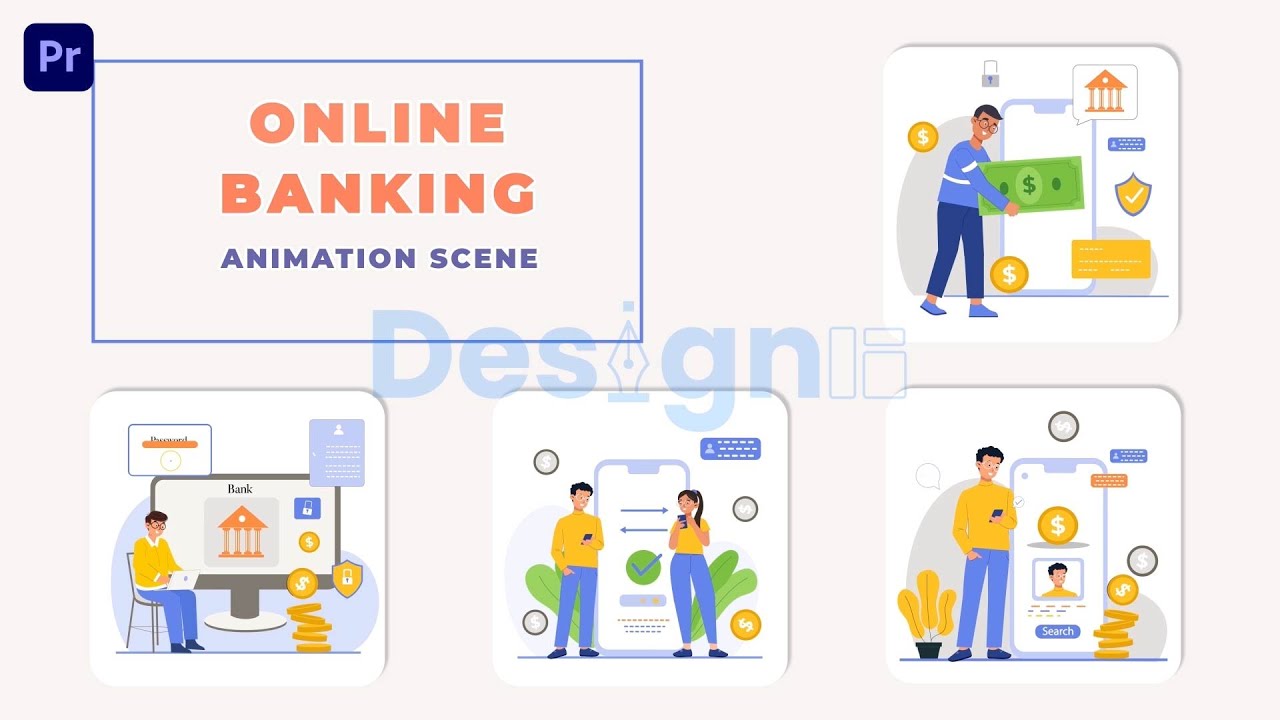 Premiere Pro Online Banking Animation - YouTube