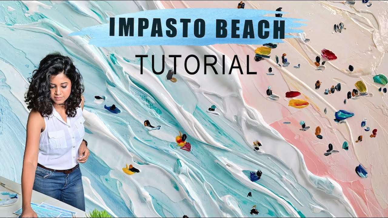 Impasto Beach Tutorial / Textured Art / Acrylic Painting For Beginners ...