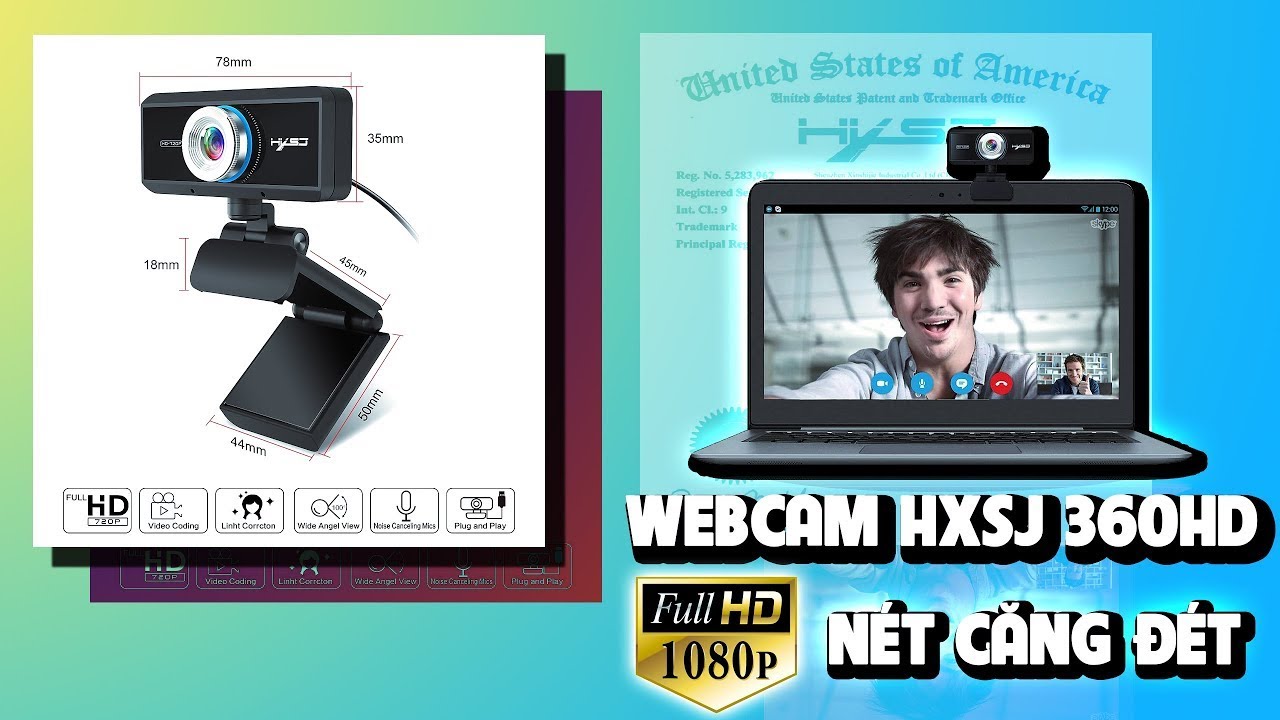 Webcam HXSJ Webcam HD 1080P WebCam S4 , S90HD Xoay 360 Độ New2021 - YouTube