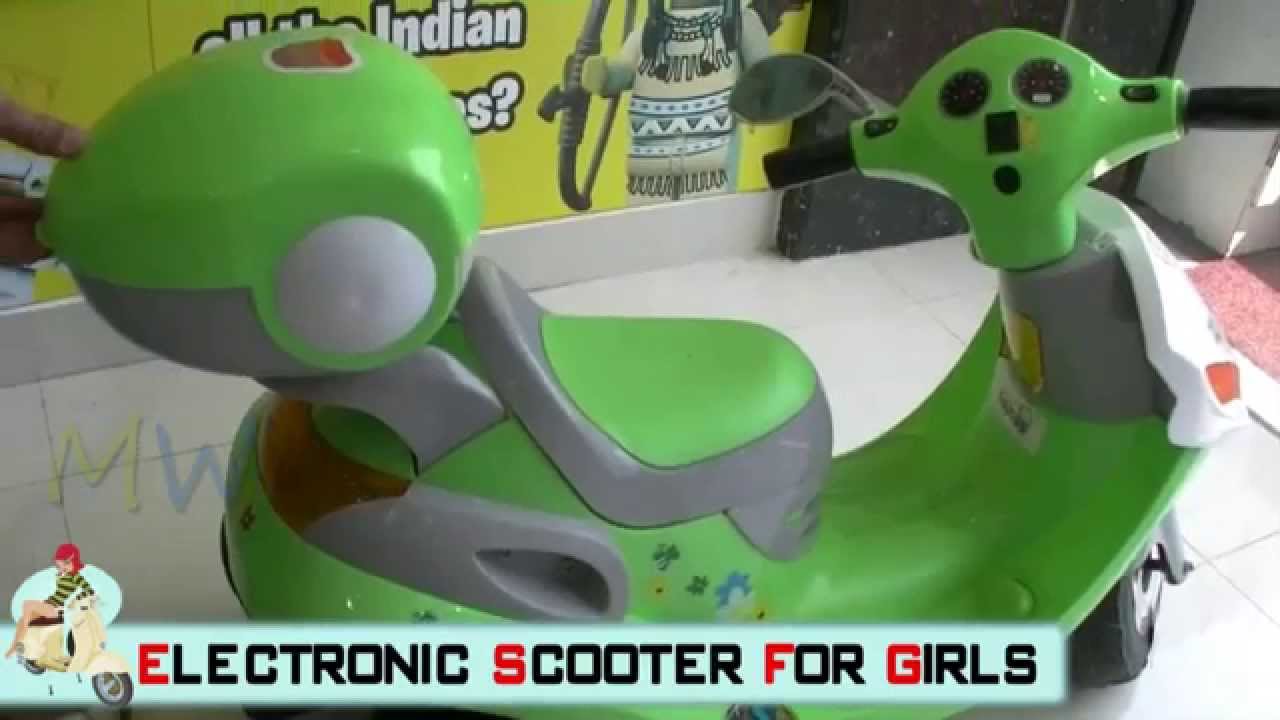 Electric Scooter For Kids | Green Color Scooter | Scooter For Girls ...