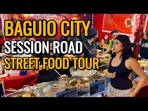 Philippines Street Food 🇵🇭 | Filipino Open-Air Food Market on Session Road, Baguio City!