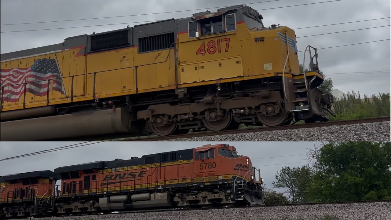 BNSF 5880 + UP 4817 (April 6, 2025) #bnsf #unionpacific - YouTube